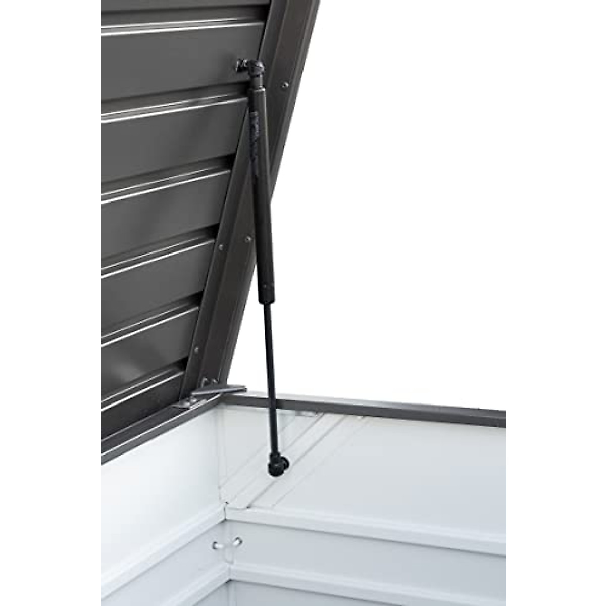 Biohort Leisuretime 210 Gal. Steel Metallic Dark Grey 71in x 31 in x 28in Deck Box with Soft Close Hydraulic Lift (210 Gallon)