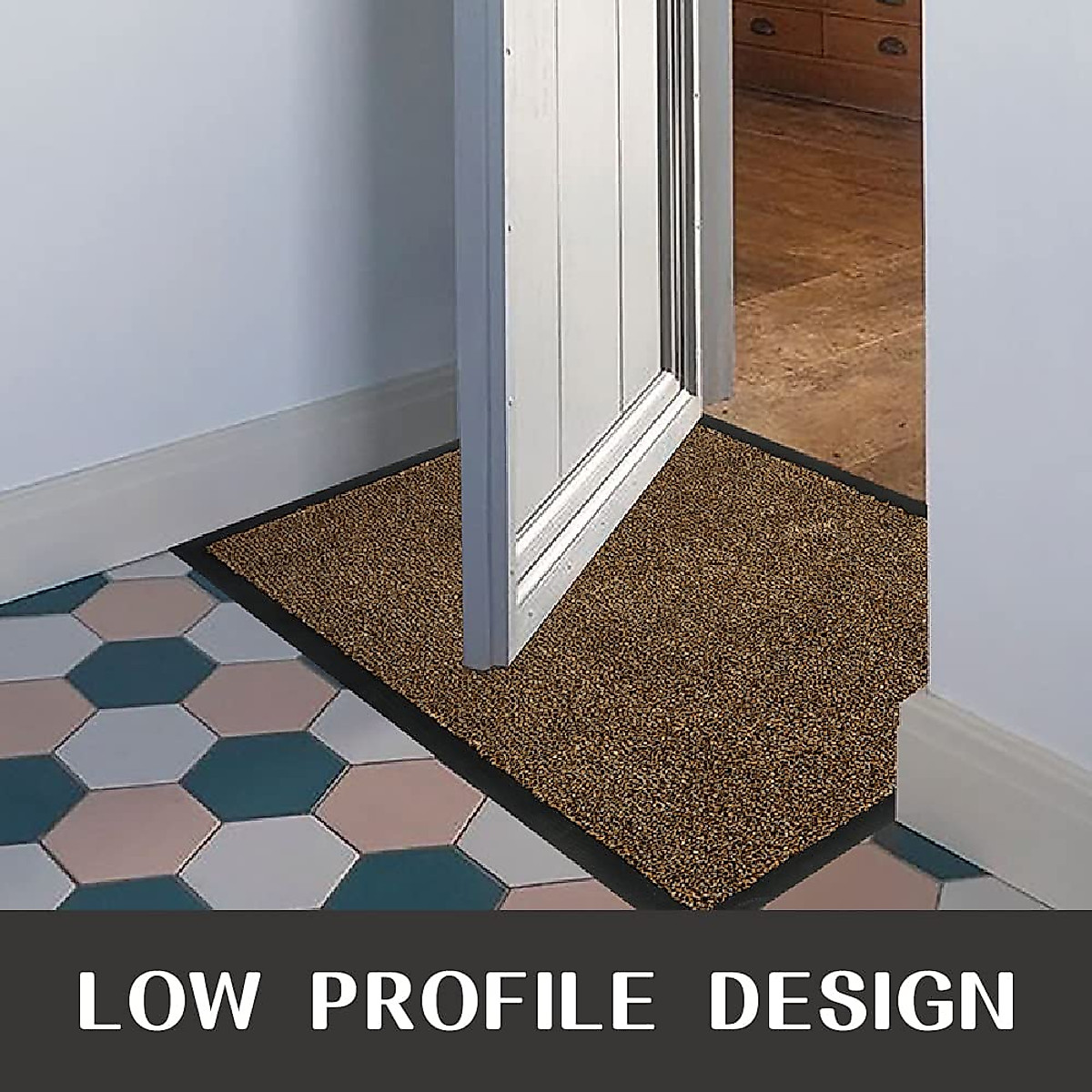 Matace Microfiber Super Absorbent Home Entrance Door Mat, Indoor and Outdoor Floor Mat with Non Slip Backing, Dirt and Mud Trapper Front Door Rug for Entryway (24"x36", Brown)