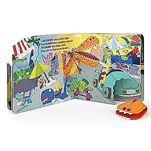 Chomp Chomp Dino Finger Puppet Board Book Ages 2-5; Includes Detachable Plush Finger Puppet For Playtime