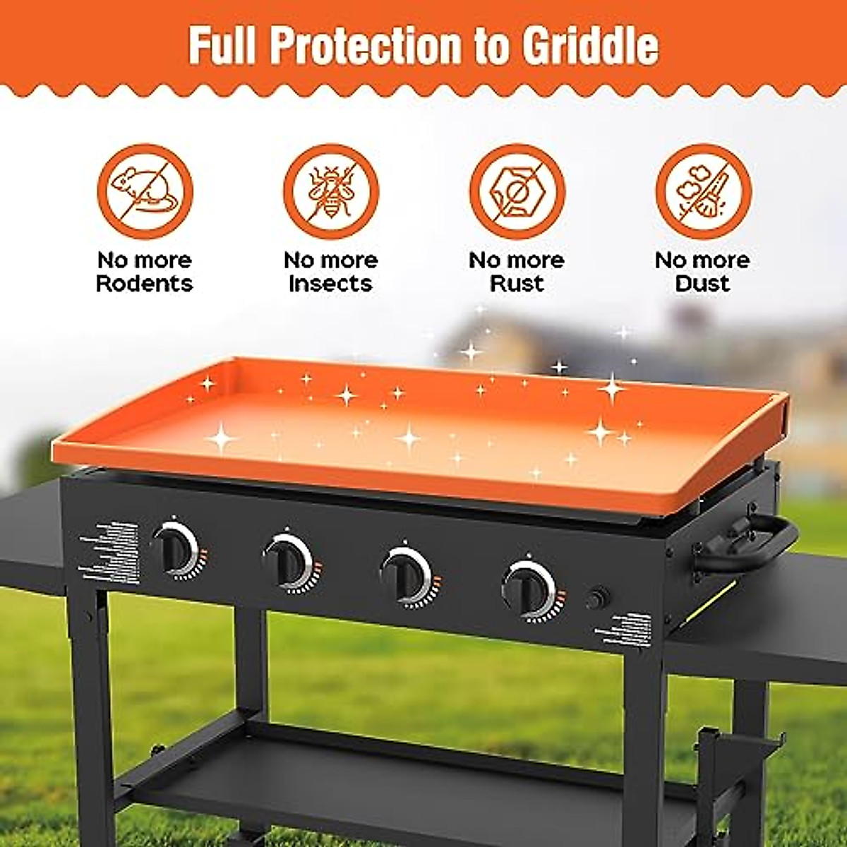 ERABAY 36" Silicone Griddle Mat for Blackstone, 【Upgraded Full-edge】Griddle Cover for Blackstone,Griddle Accessories for Blackstone (36 Inch)