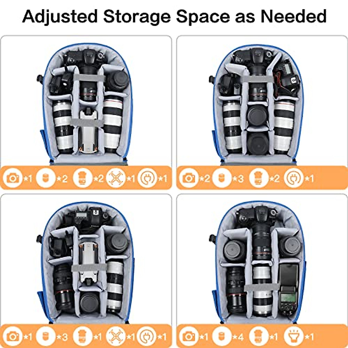 MOSISO Camera Backpack, DSLR/SLR/Mirrorless Photography Camera Bag 15-16 inch Waterproof Hardshell Case with Tripod Holder&Laptop Compartment Compatible with Canon/Nikon/Sony, Royal Blue