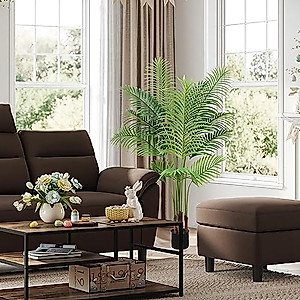 YULISKY Artificial Areca Palm Plant, 5 FT Fake Palm Tree in Pot, Tall Faux Silk Plant, 12 Leaves Faux Palm for Home Decor Office Living Room Perfect Housewarming Gift