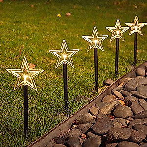 Star Solar Decorations Lights, Outdoor Waterproof Stake Lights Landscape Decorative Lights for Christmas, Wedding, Party, Tree, Room, Garden, Patio, Yard, Home ( Warm White )