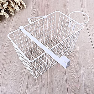 ARTIBETTER Hair Styling Tools Hair Dryer Holder Hair Tool Organizer Wall Mount Bathroom Storage Basket for Hair Dryer Flat Iron Curling Wand Brushes White Shampoo Shelf