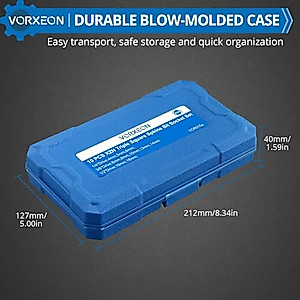 VORXEON 10 Pcs Triple Square Spline Bit Socket Set M4 - M18, S2 Alloy Steel and CR-V XZN Sockets with Storage Case, 1/4” 3/8” 1/2” Drive