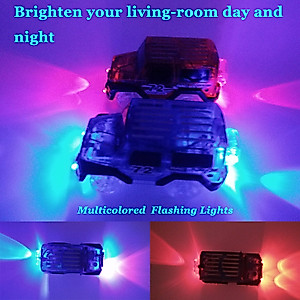 Car Track,Light Up Tracks Car(2-Pack) Glow in The Dark Racing Track Accessories Compatible with Most Tracks,Boys & Girls (style1：red+Blue)