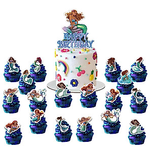 Black Mermaid Ariel Birthday Party Supplies,Little Mermaid Birthday Party Decorations