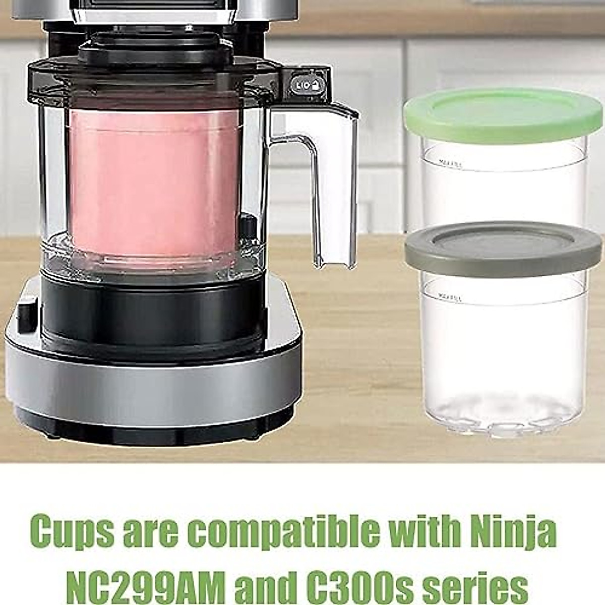 Creami Pints, for Ninja Creami Ice Cream Maker Pints,16 OZ Ice Cream Pints with Lids Reusable,Leaf-Proof for NC301 NC300 NC299AM Series Ice Cream Maker