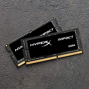 HyperX HX424S14IB2K2/16 Impact Black 16GB Kit of 2 (2x8GB) 2400MHz DDR4 Non-ECC CL14 260-pin Unbuffered SODIMM Internal Memory Black