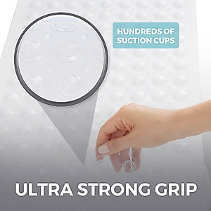 Home Genie Drawer Liner and Bathtub Mat, Drawer Liner Size 12IN x 20FT in Pure White, Non Adhesive Roll, Bath Mat Size 31x15 in Clear, Machine Washable, 2 Item Bundle