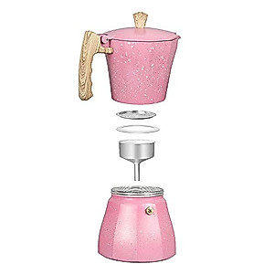 WSNM Latte Mocha Coffee Maker Italian Moka Espresso Cafeteira Percolator Pot Stovetop Coffee Maker 300Ml Pink