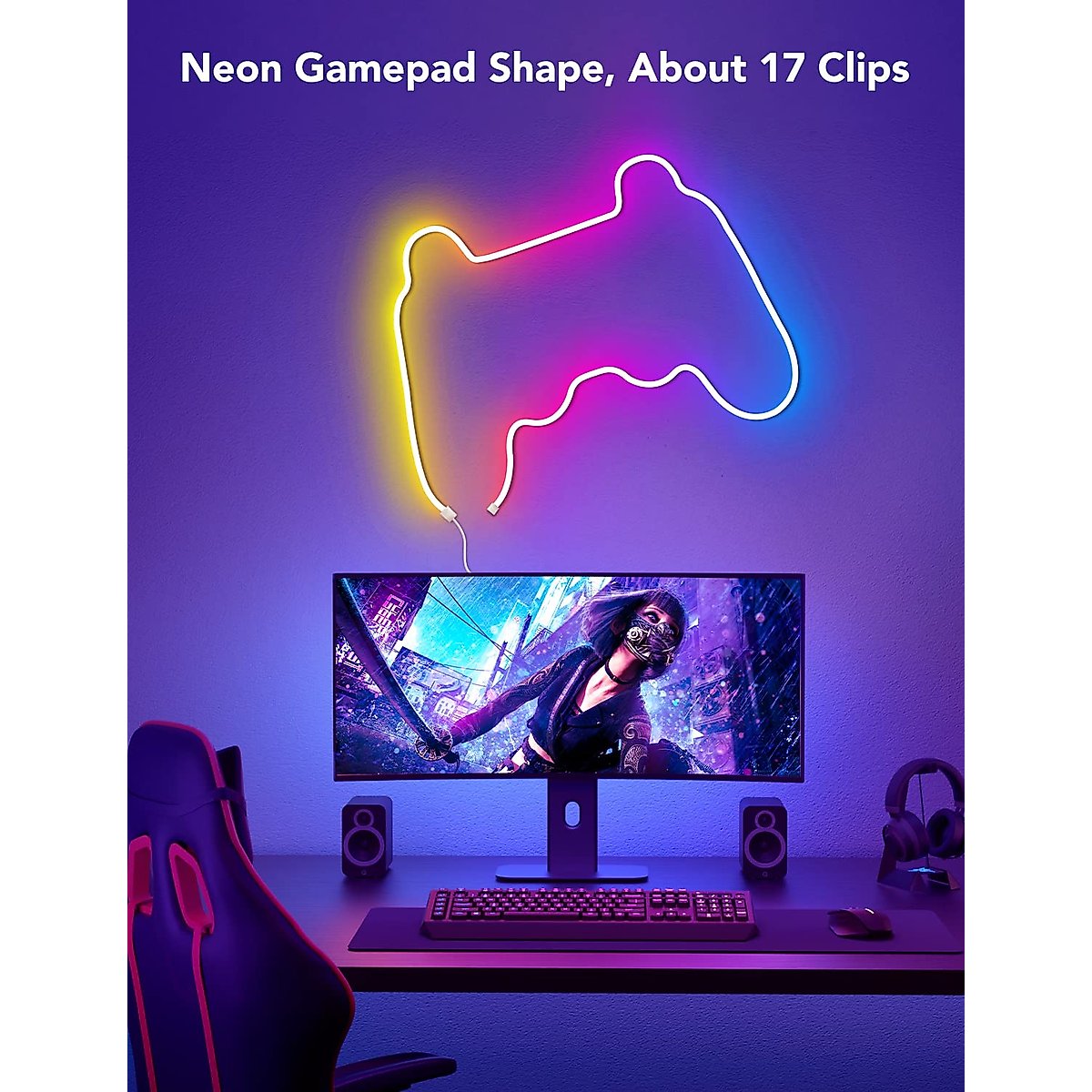 Govee RGBIC Neon Rope Light Mounting Brackets H1000, RGBIC Rope Light Clips, WiFi Neon Lights Holders 20pcs for Neon Rope Light Models H61A0, H61A2, H61A5, H61A8（Not Support H61D3 & H61D5)