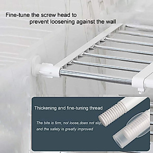 Under Sink Orgainzer, Closet Tension Shelf & Rod Expandable Metal Storage Rack Adjustable Organizer DIY Divider Separator for Cabinet Wardrobe Cupboard Kitchen Bathroom