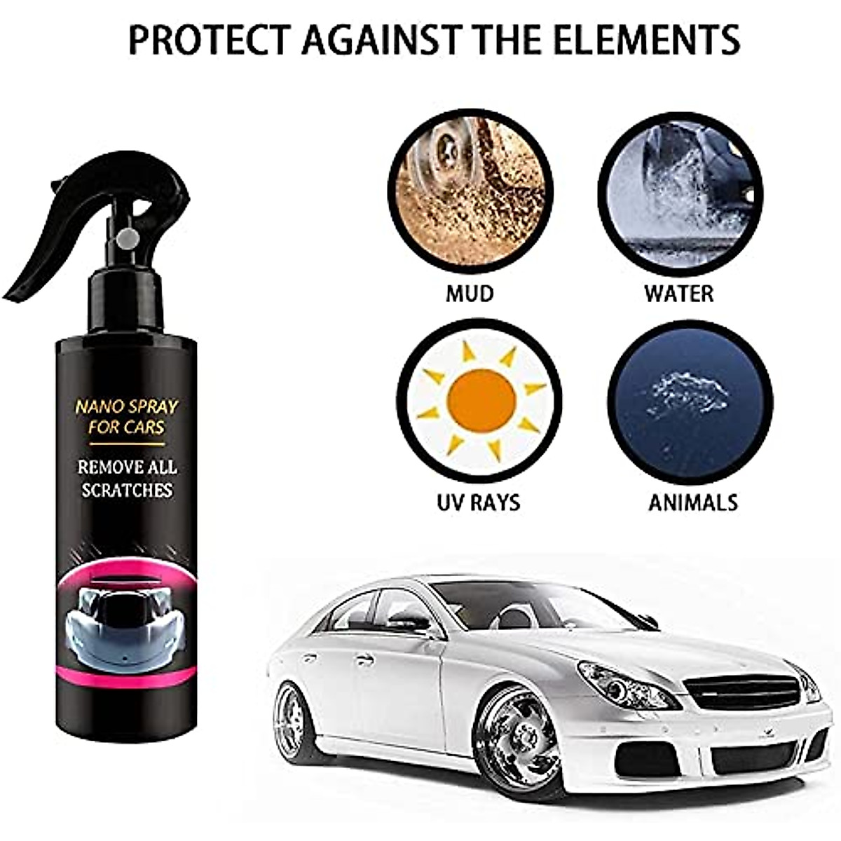 dwguzimlxg Car Scratch Repair Nano Spray, Car Scratch Remover, Repair, Protection, & Swirl Remover Polish, Scratch Removal for Cars, Removes Any Scratch and Mark (120ml)