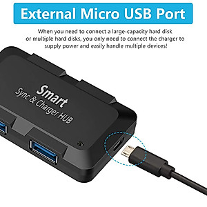 USB 3.0 Hub 4-Port USB C Hub to USB 3.0 Hub Adapter Ultra-Slim Data USB Hub 2.5ft Extended Cable Compatible Laptop, Surface Pro,XPS,PC,Camera,Flash Drive,Mobile HDD,Type C Devices SHARLLEN-(Black)