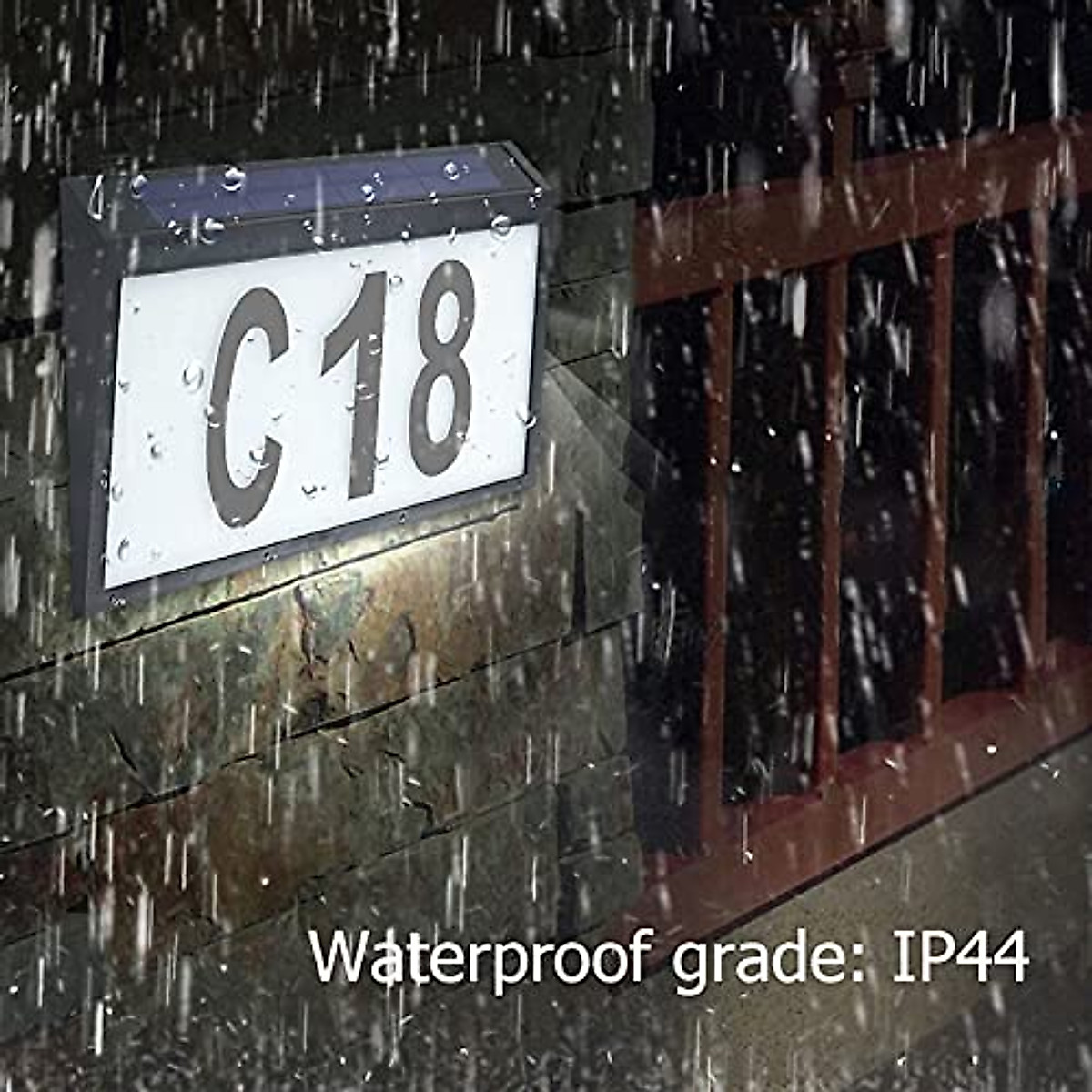 JJXX-BZ Outdoor Solar Light Doorplate Outdoor LED Solar Garden Light Address Numbers Letters Waterproof Lamp Home Letter Number Stickers House Number Wall Lamp for Courtyard Lighting