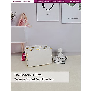 INGHUA Rectangular Storage Basket Fabric Organizer Bin for Toys,Books,Clothes,Gifts,Pets-Perfect for Home,Office,Nursery,Dorm,Shelf(Rec-Bee)