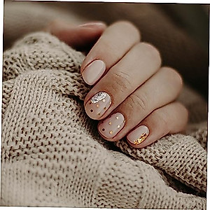 SEWACC 1 Set Gold Foil Paper Scraps Nail Art Decoration Nail Sequins Nail Decals Metallic Gilding Flakes Nail Glitter Sequins Nail Decorations Foil Nail Studs Nail Art Patches Nail Foil