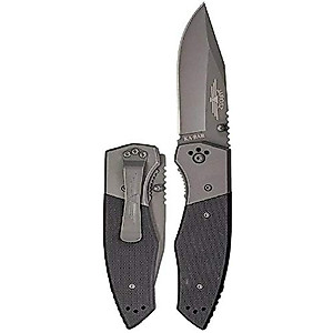 KA-BAR 3086 Jarosz Beartooth Gray Pocket Clip, Straight Edge