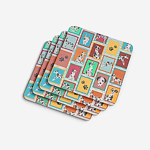 Caroline's Treasures MLM1115FC Lots of Harlequin Natural Ears Great Dane Foam Coasters Set of 4 Cup Coasters for Indoor Outdoor, Tabletop Protection, Anti Slip, Mouse pad Material