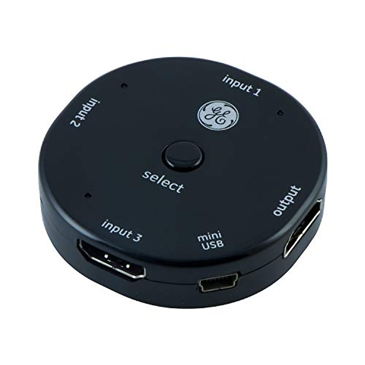 GE 3 Device HDMI Switch, Use with 4K Smart TV Roku Xbox PS3 PS4 Fire Stick DVD Blue Ray Fire TV HDTV Cable Box PC, 4K 1080p 60 FPS, Ultra HD, HDCP 2.2, Black, 33624