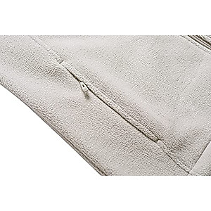 GIMECEN Women's Lightweight Full Zip Soft Polar Fleece Jacket Outdoor Recreation Coat With Zipper Pockets Large
