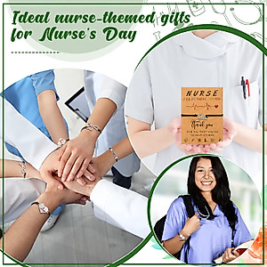 Yinkin 24 Pcs Nurse Gifts for Women Nurse Appreciation Bracelet Gifts with Blessing Card Stethoscope Heart RN Bracelet School Nursing Student Gifts Practitioner Graduation Jewelry for Nurses Men Week