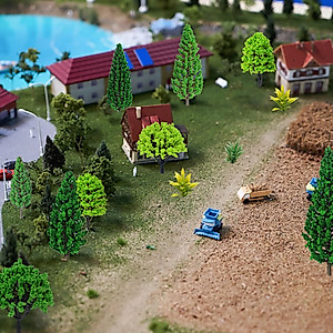 MOMOONNON Model Trees 1.1-5.1inch Mixed Diorama Green Model Trees Colorful Grass Architecture Mini Trees for Crafts Building Model Railway Scenery Landscape Supplies (Style 01)