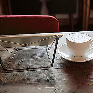 Textbook Stands,2PC Fold-n-Stow Metal Bookstand,Music Book Easel Display Holder,Adjustable Reading Stand,Small Book Rest for Kitchen Counertops,Bookrest for Hardcover Ipad,Cookbook,Recipe (2)