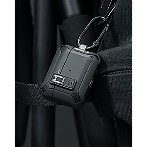 Aulumu A19 for AirPods Pro Case [2nd/1st Generation] with Lock, Full-Body Protective Tough Cover with Keychain Compatible with Apple Airpods Pro(2022/2019) Case for Men Women, Cool Design