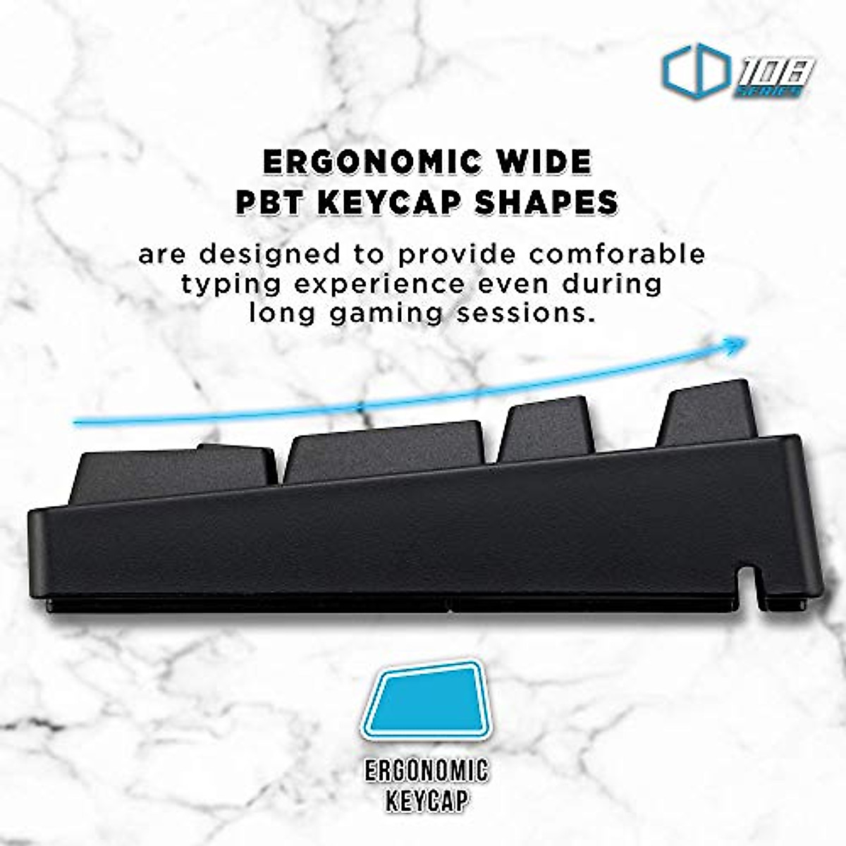 ikbc CD108 V2 Mechanical Keyboard, Cherry MX Silent Red Switch, Full Size with Mistel PBT Keycaps, Windows/Mac