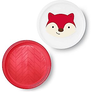 Skip Hop Non-Slip Baby Plates, Zoo Smart Serve, 2 Pack, Fox