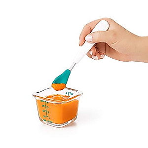 OXO Tot Glass Baby Blocks Food Storage Containers, Teal, 4 oz