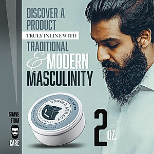 Rugged Legacy - Beard Balm, The Grind 2oz Beard Balm for Men, Scented Beard Balm with Notes of Coffee & Fresh Bergamot, Beard Balm Made with Natural Oils that Enrich Your Entire Beard - Roots To End
