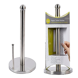 Luciano Housewares Luciano Satin Nickel Stainless Steel Kitchen Paper Towel Holder, 12.9" x 5.9"