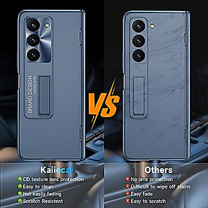 for Samsung Galaxy Z Fold 5 Cover: Lightweight Stylish Soft Phone Kickstand Case - Hinge Protection Slim Protective Phone Case for Samsung Z Fold 5 5G 2023 - Blue