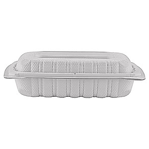 TIYA Clamshell Food Containers - White Bulk 200 Pack, 9x6in. - BPA Free Plastic To-Go Storage Containers - Microwavable Hinged Restaurant Takeout Tall Clamshells - Great for Meal Prep