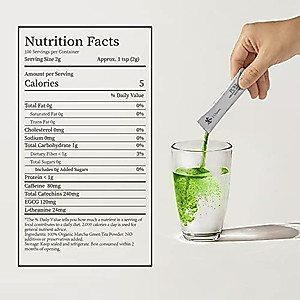 Chaism Ceremonial Grade Matcha Green Tea Powder - 20 Single Serve Packets, Premium First Harvest USDA Organic Gluten-Free Vegan, 100% Pure, 40g/1.41oz