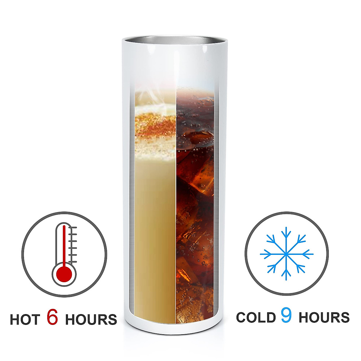 Icesip 25 Pack Sublimation Tumblers Blank 20 oz Straight Skinny Tumbler with Stainless Steel Straws Rubber Bottom Individually Boxed Sublimation Cups Wholesale Blank White for DIY Craft