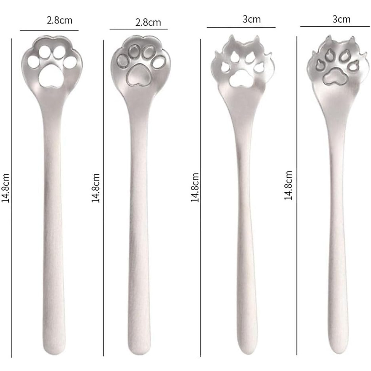 Golden Cat Paw Coffee Spoons, Cute Cat Paw/Dog Paw Stainless Steel Teaspoon Sugar Ice Cream Cake Dessert Spoon Stirring Spoon(Cat Paw,)