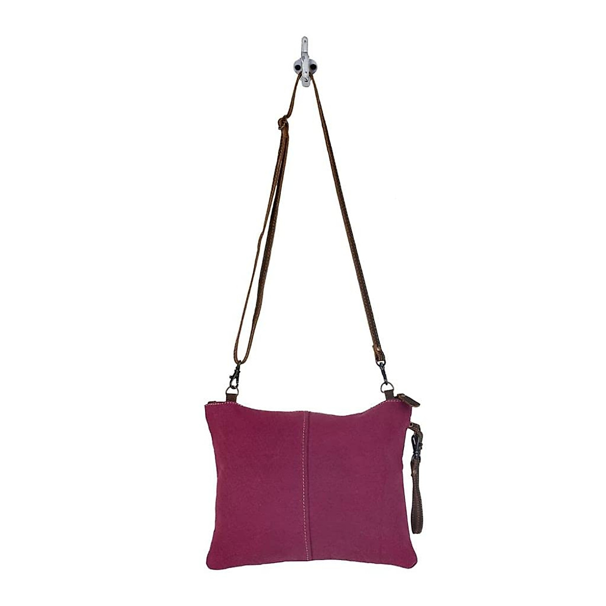 Myra Bag Fuchsia Small & Crossbody Bag Upcycled Cotton & Leather S-2881
