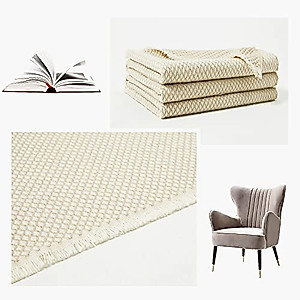 ZonLi Soft Throw Blanket for Couch, 50"x60" Weave Blanket with Tassels & Diamond Pattern,Soft Lightweight Shawl Blanket Decoration Blanket for Living Room, Sofa, Bed