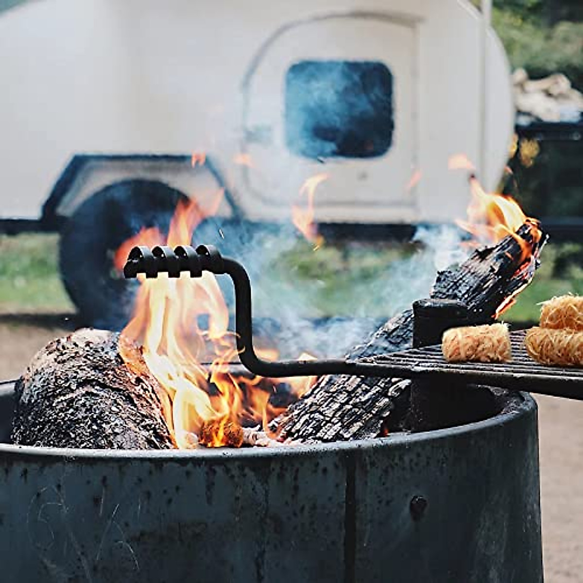 ECHSUM Wood Charcoal Fire Starter - 100Rolls, Fat Wood Firestarter for Firepit Stove Fireplace, Grill Camping Wood Fire Starter for Fatwood Sticks BBQ Survival