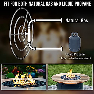 Skyflame 30-Inch Round Fire Pit Burner Ring, 304 Stainless Steel