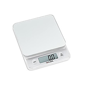 Taylor Glass Top Food Scale with Touch Control Buttons, 11 lb Capacity, Silver