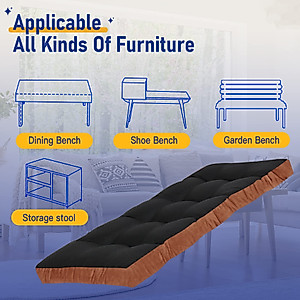 ROFIELTY Bench Cushion 36 inches. Non-Slip Tufted Cushion for Indoor/Outdoor use, Comfortable Window Cushion, Soft Piano Bench Cushion.Multi-Scene use of Cushions. (36x14x3, Brown)