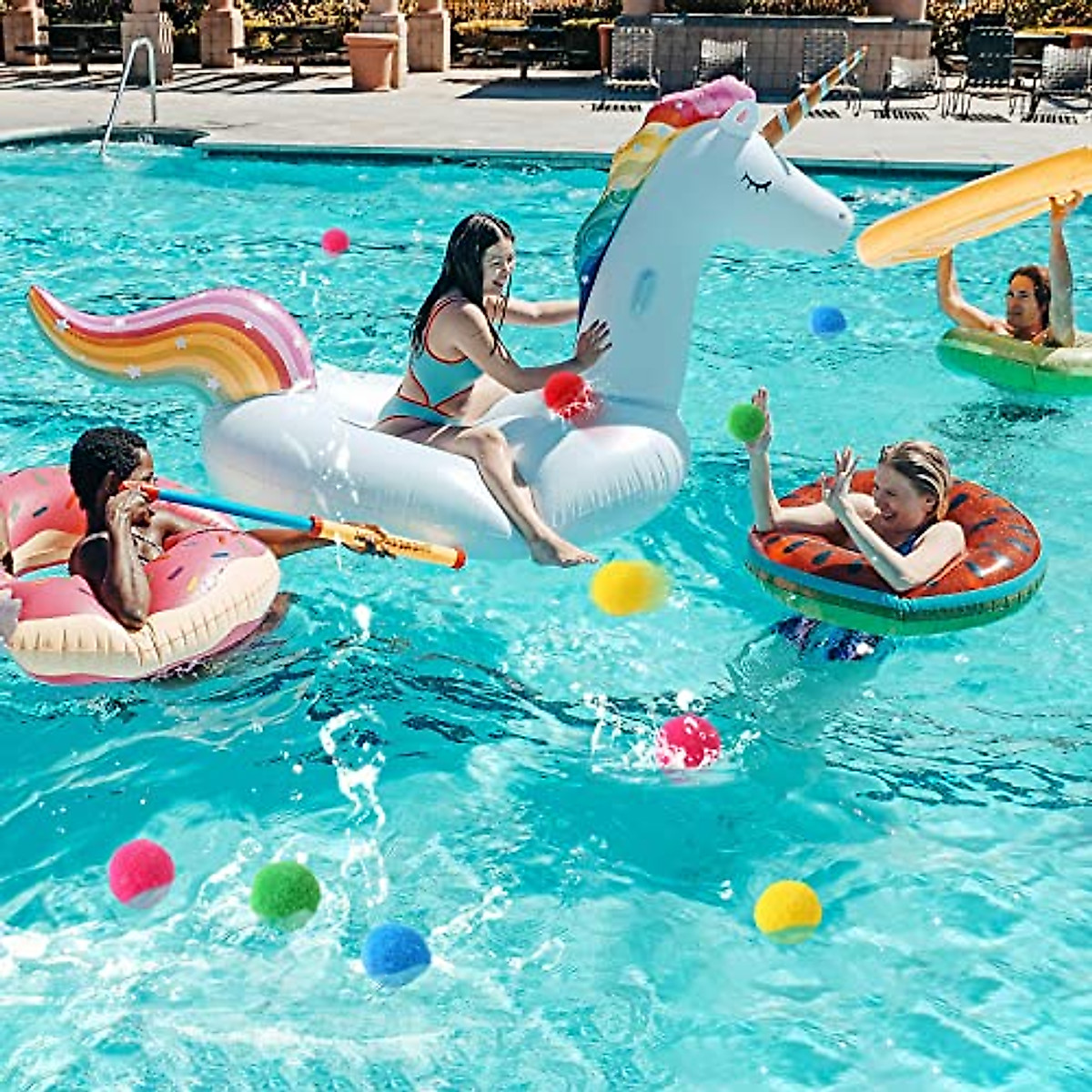 HiDiT Yv 70PCS Reusable Water Balls,Soft Cotton Splash Water Soaker Balls for Outdoor Water Toys Games,Reusable Water Balloons Beach Balls for Kids Adult Fun Summer for Backyard