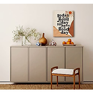 Today is A Good Day to Have A Good Day Canvas Wall Art, Boho Decor Inspirational Quote Canvas Prints Poster Wall Art, Canvas Wall Art for Home Decor, Motivational Quote Home Office Size 12x15