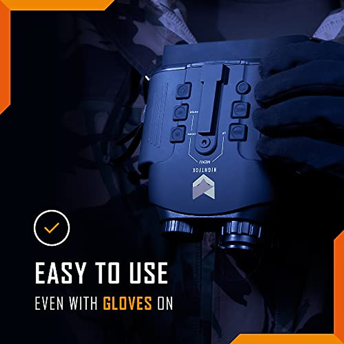 Nightfox 110R Handheld Night Vision Goggles | 7X Optical Magnification, Long Range | Digital Infrared Night Vision Binoculars for Hunting, Survival Gear and Equipment | Infrared Camera with Recording