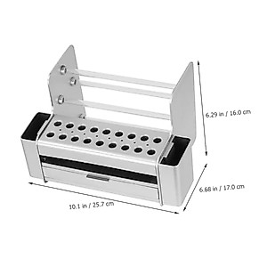 Outanaya Tool Storage Box Portable Tool Organizer Rack Desktop Tool Organizer Garage Tool Organizers Hammer Rack Tool Organizer Holder with Drawer Portable Tool Organizer Holder Silver Pe